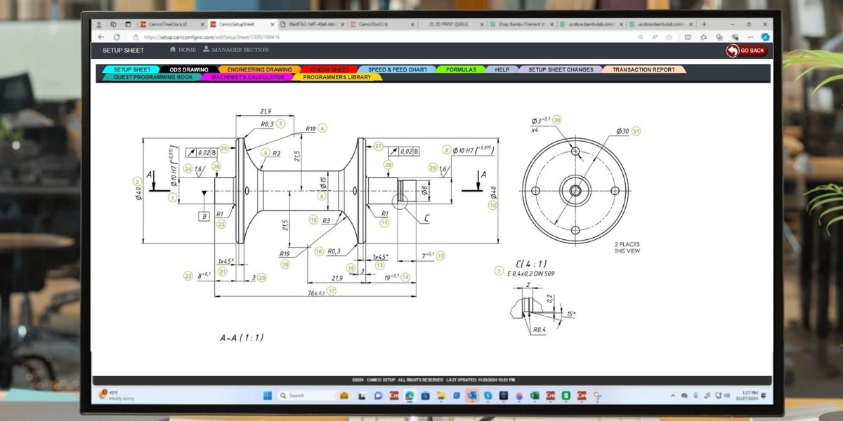 CNC Manufacturing Setup Sheet Application – Zuggo Custom Apps